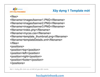 Bài 4 Hướng dẫn chỉnh sửa và thiết kế giao diện web Joomla | PDF