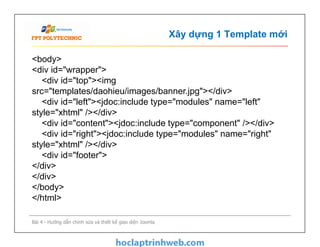 Bài 4 Hướng dẫn chỉnh sửa và thiết kế giao diện web Joomla | PDF
