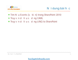 Bài 5: Quản lý dữ liệu SharePoint | PPT