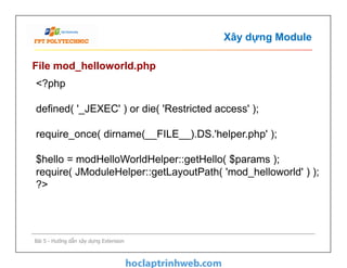 Bài 5 Hướng dẫn xây dựng Extension | PDF