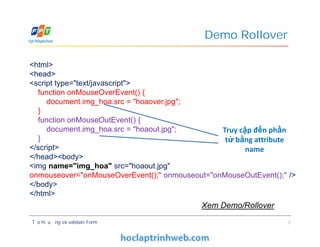Bài 6: Tạo hiệu ứng và validate Form - Giáo trình FPT | PPT