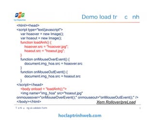 Bài 6: Tạo hiệu ứng và validate Form - Giáo trình FPT | PPT