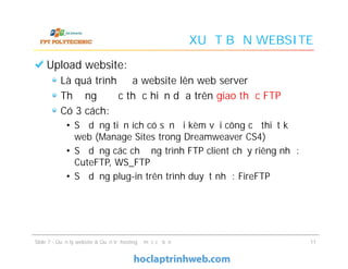 BÀI 7 Quản lý website và quản trị HOSTING ở mức cơ bản - Giáo trình FPT ...