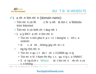 BÀI 7 Quản lý website và quản trị HOSTING ở mức cơ bản - Giáo trình FPT ...