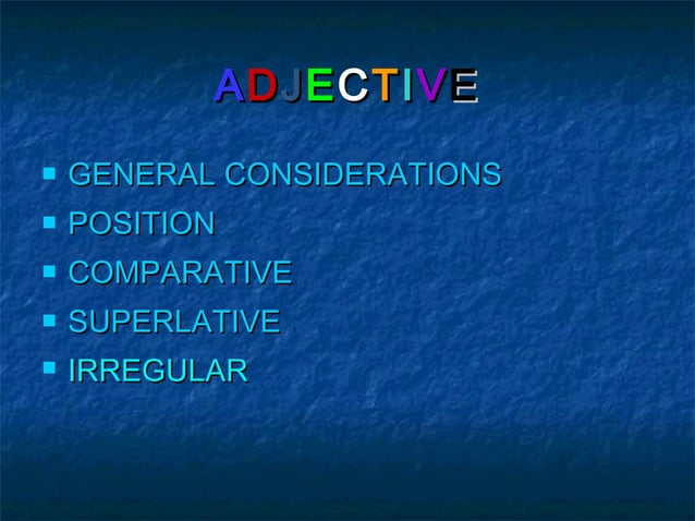Adjective | PPT
