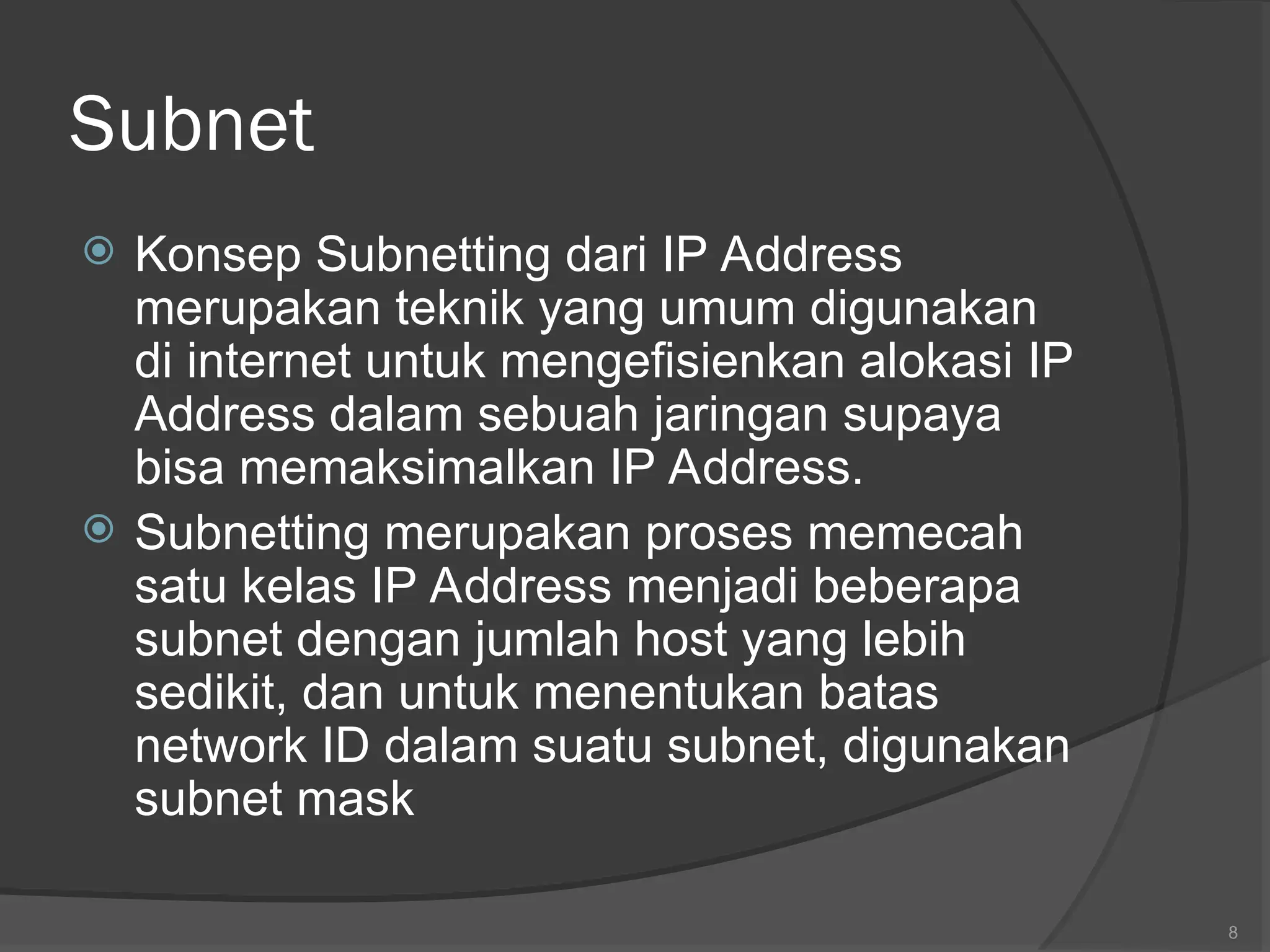 Subnetting pada jaringan komputer SMK Kelas XI | PPT
