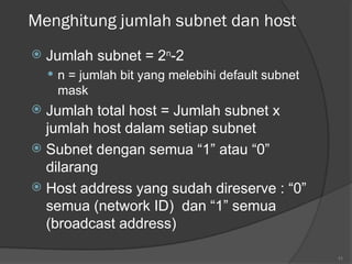 Subnetting pada jaringan komputer SMK Kelas XI | PPT