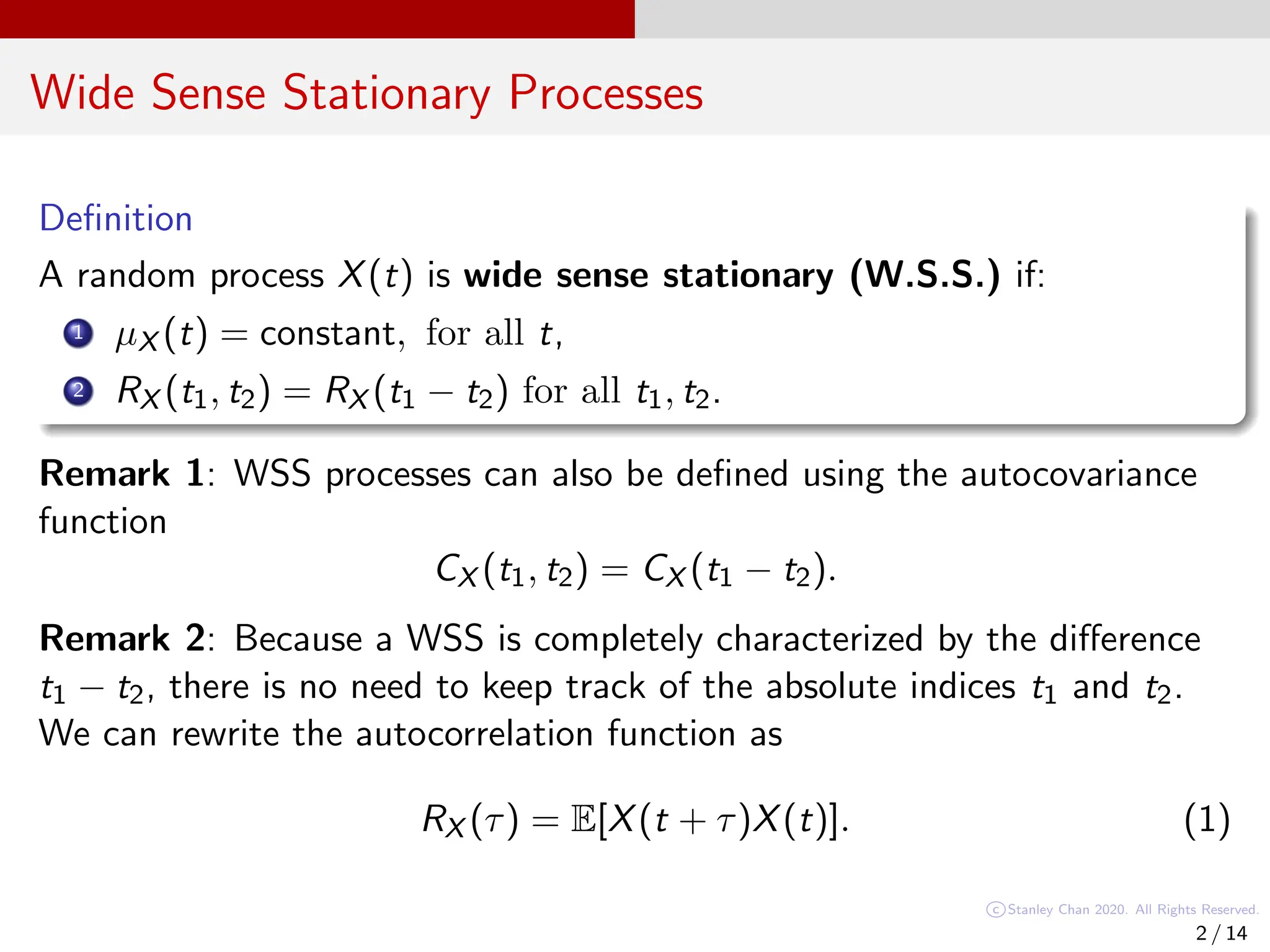 Wide sense stationary process in digital communication | PDF