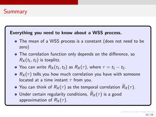 Wide sense stationary process in digital communication | PDF