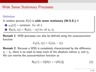 Wide sense stationary process in digital communication | PDF