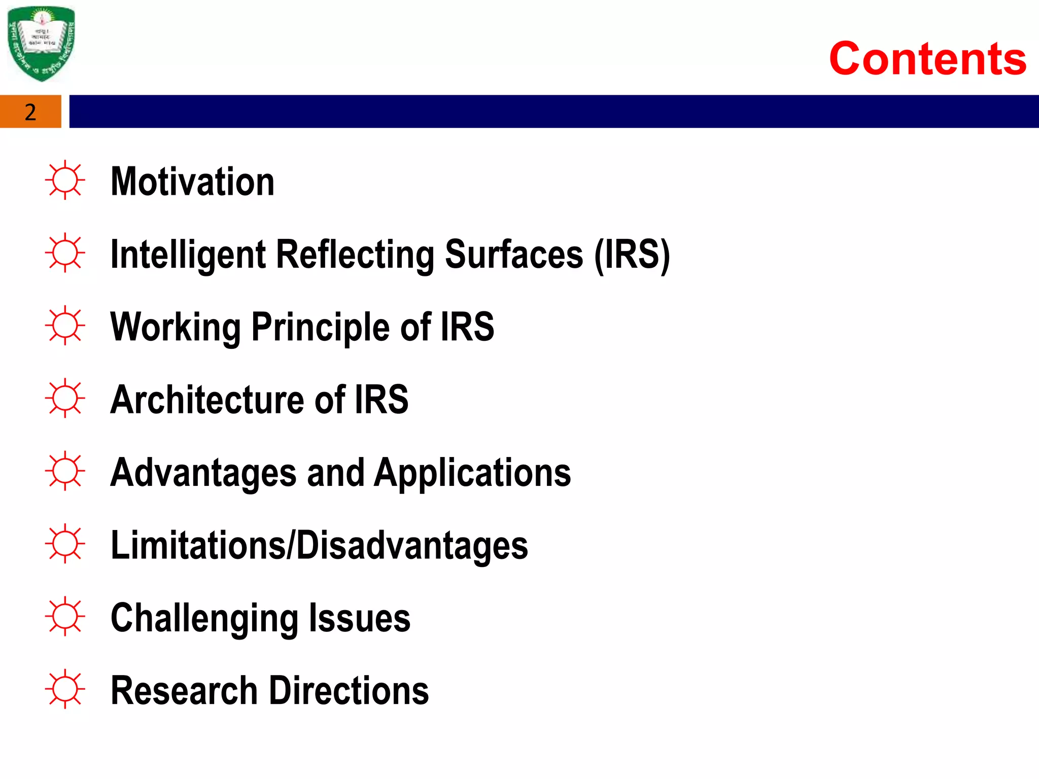 Intelligent Reflecting Surfaces | PPTX