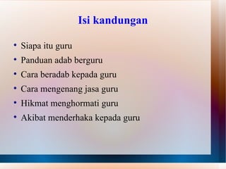 Slide Adab Berguru | PPT