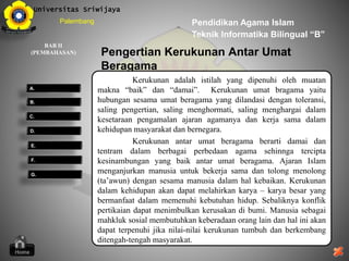 Kerukunan Antar Umat Beragama | PPTX