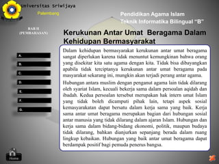 Kerukunan Antar Umat Beragama | PPTX