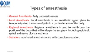 SLIDE ANAESTHESIA.pptx this slide share abut anesthesia | PPT