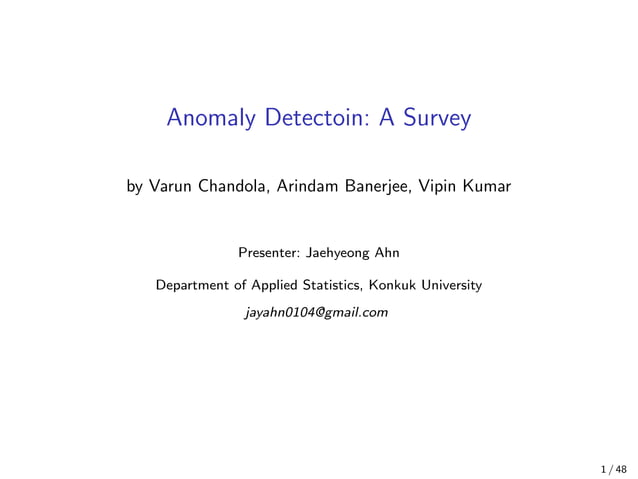Anomaly Detection: A Survey | PDF | Technology Industry | Industries