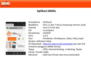 Aplikasi JAMAL (belanJA dan beraMAL) kerjasama Rumah Zakat dan SKYE | PPT