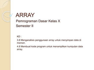 SLIDE ARRAY pemrograman dasar PART 1.pptx