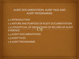 CHAPTER 1 AUDIT DOCUMENTATION | PPT