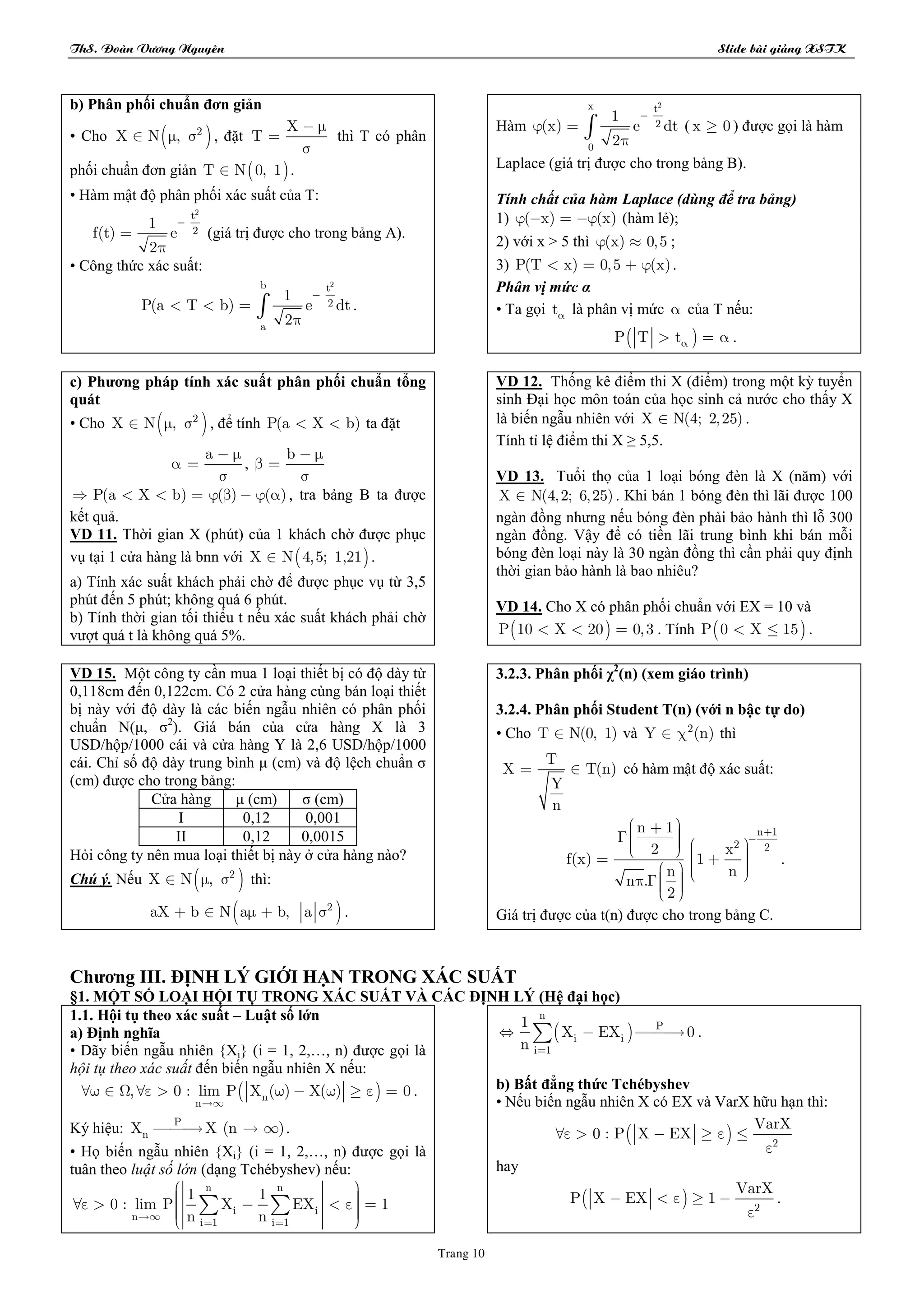 Slide bài giảng tổng hợp xác suất thống kê | PDF