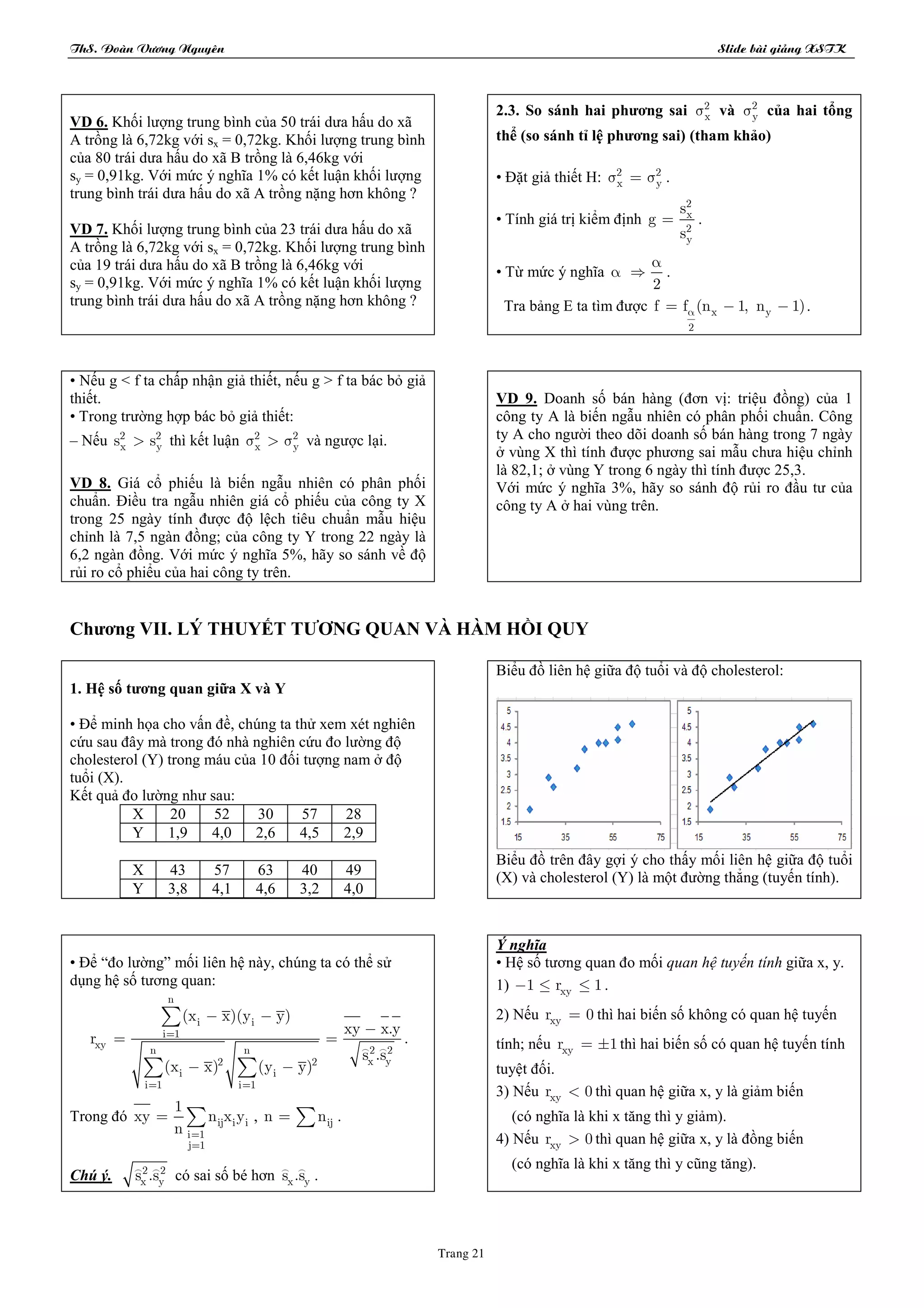 Slide bài giảng tổng hợp xác suất thống kê | PDF