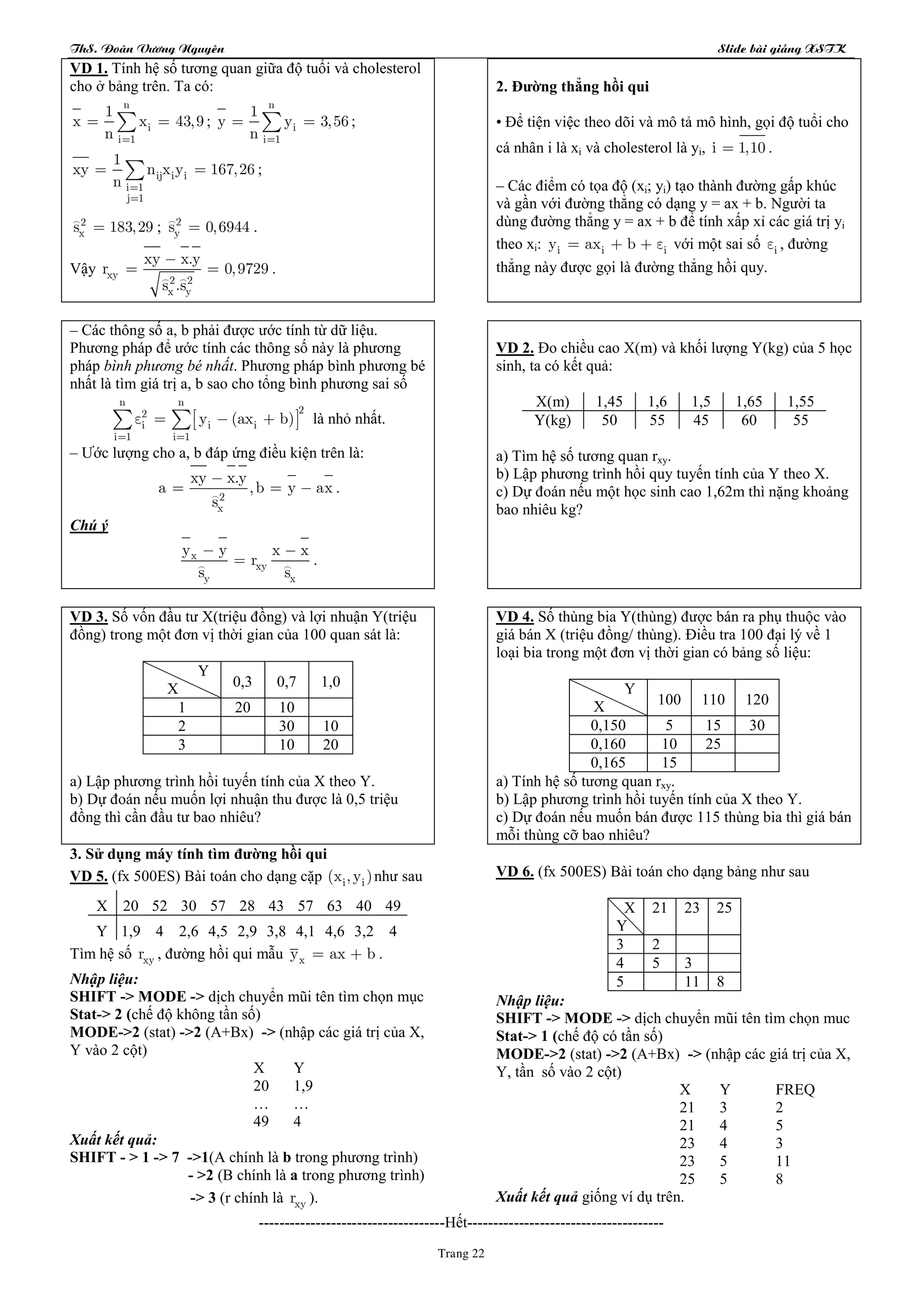 Slide bài giảng tổng hợp xác suất thống kê | PDF