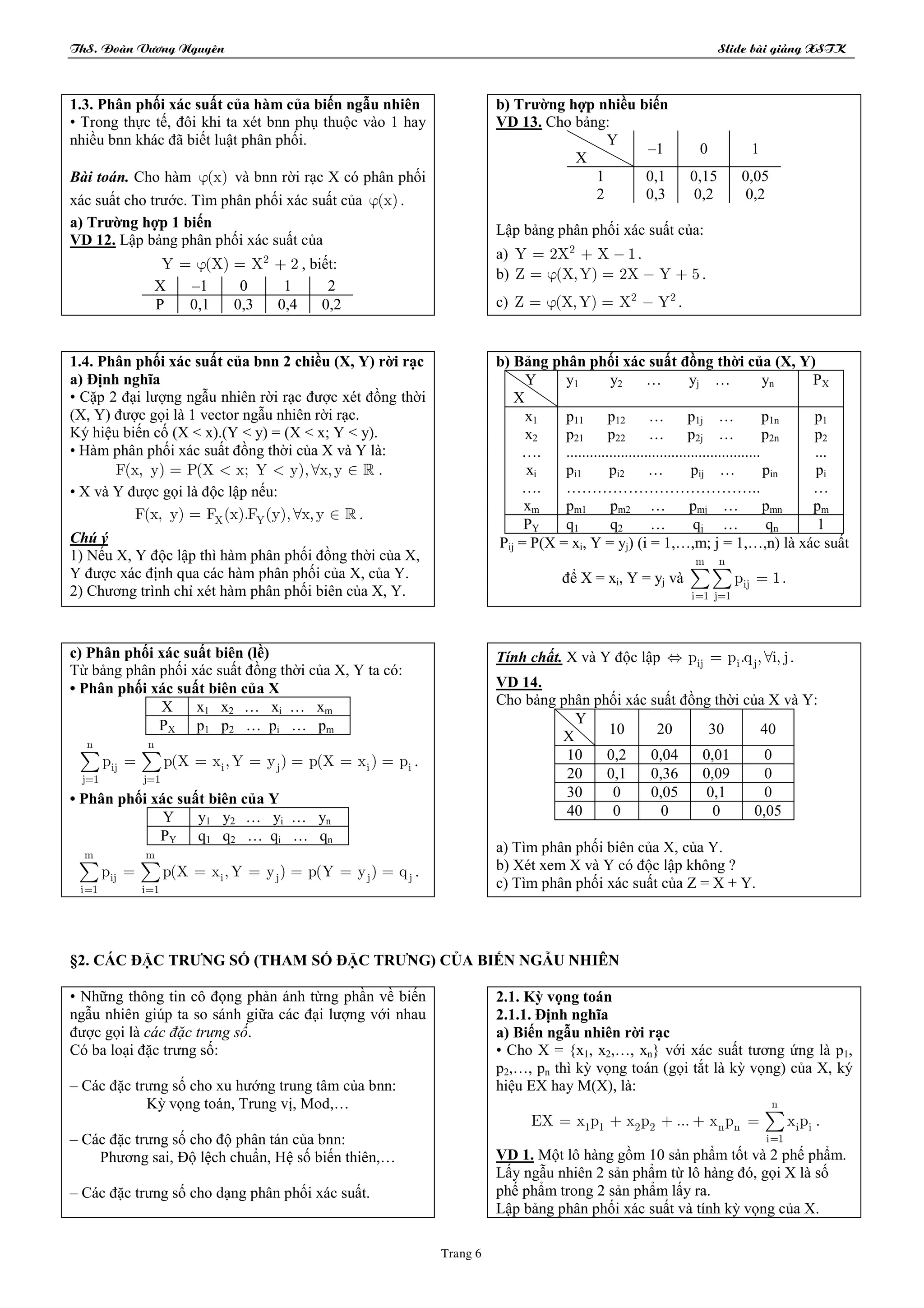 Slide bài giảng tổng hợp xác suất thống kê | PDF