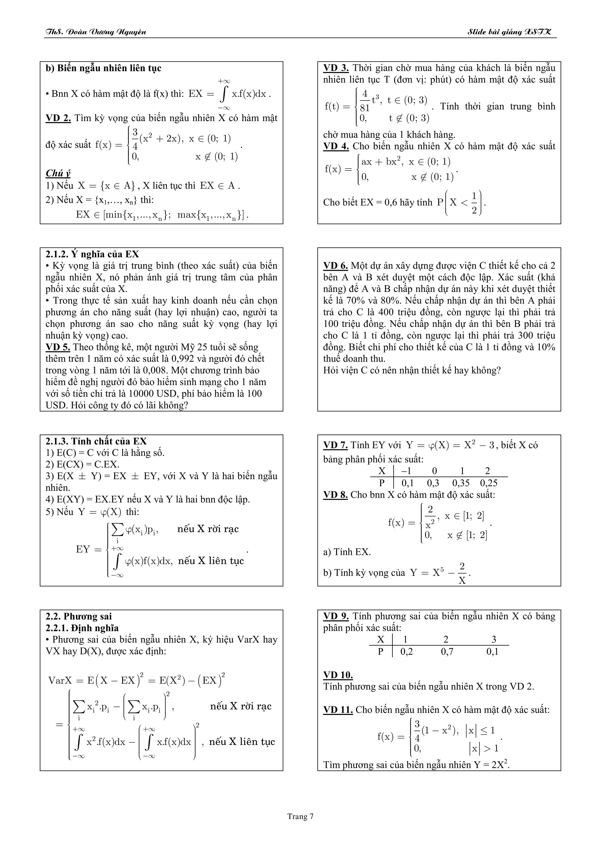 Slide bài giảng tổng hợp xác suất thống kê | PDF