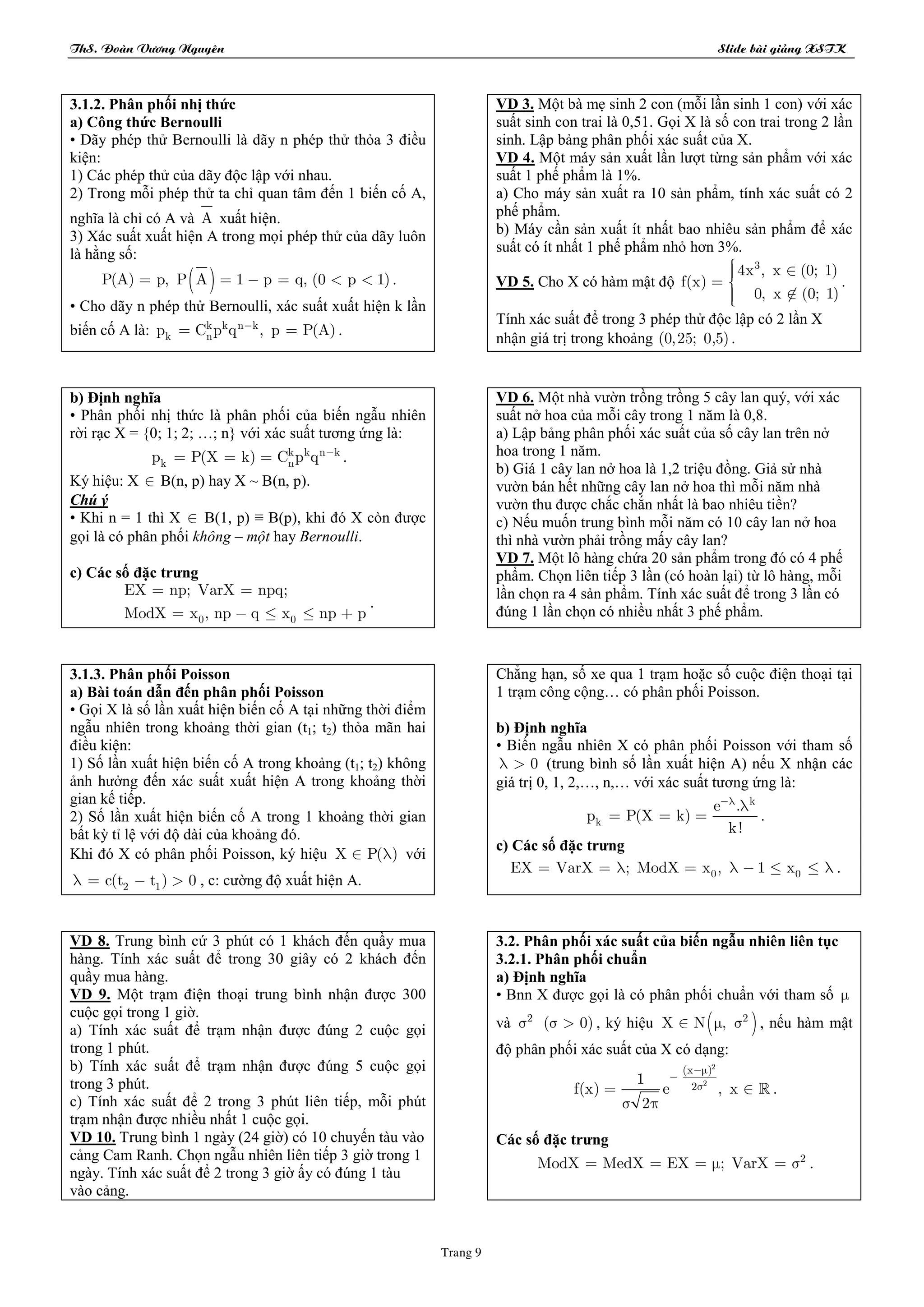 Slide bài giảng tổng hợp xác suất thống kê | PDF