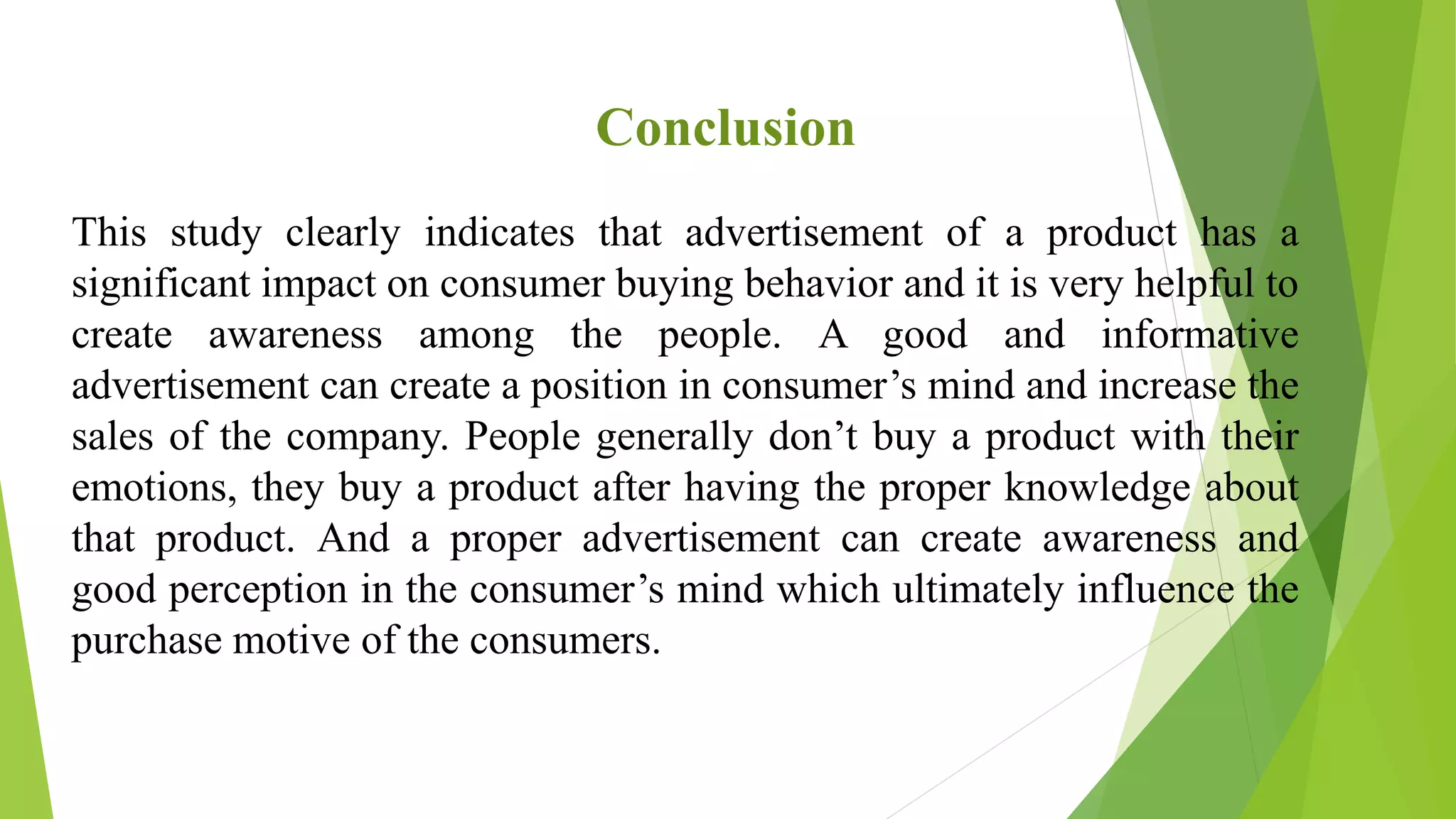 Impact of advertising on consumer buying behavior | PPTX