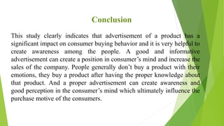 Impact of advertising on consumer buying behavior | PPTX