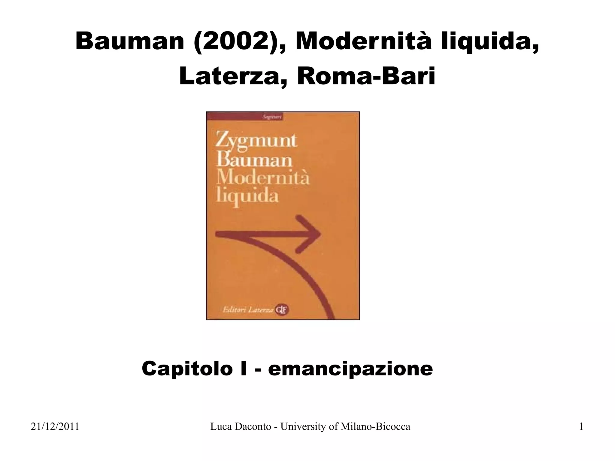 Slide bauman daconto_luca | PDF