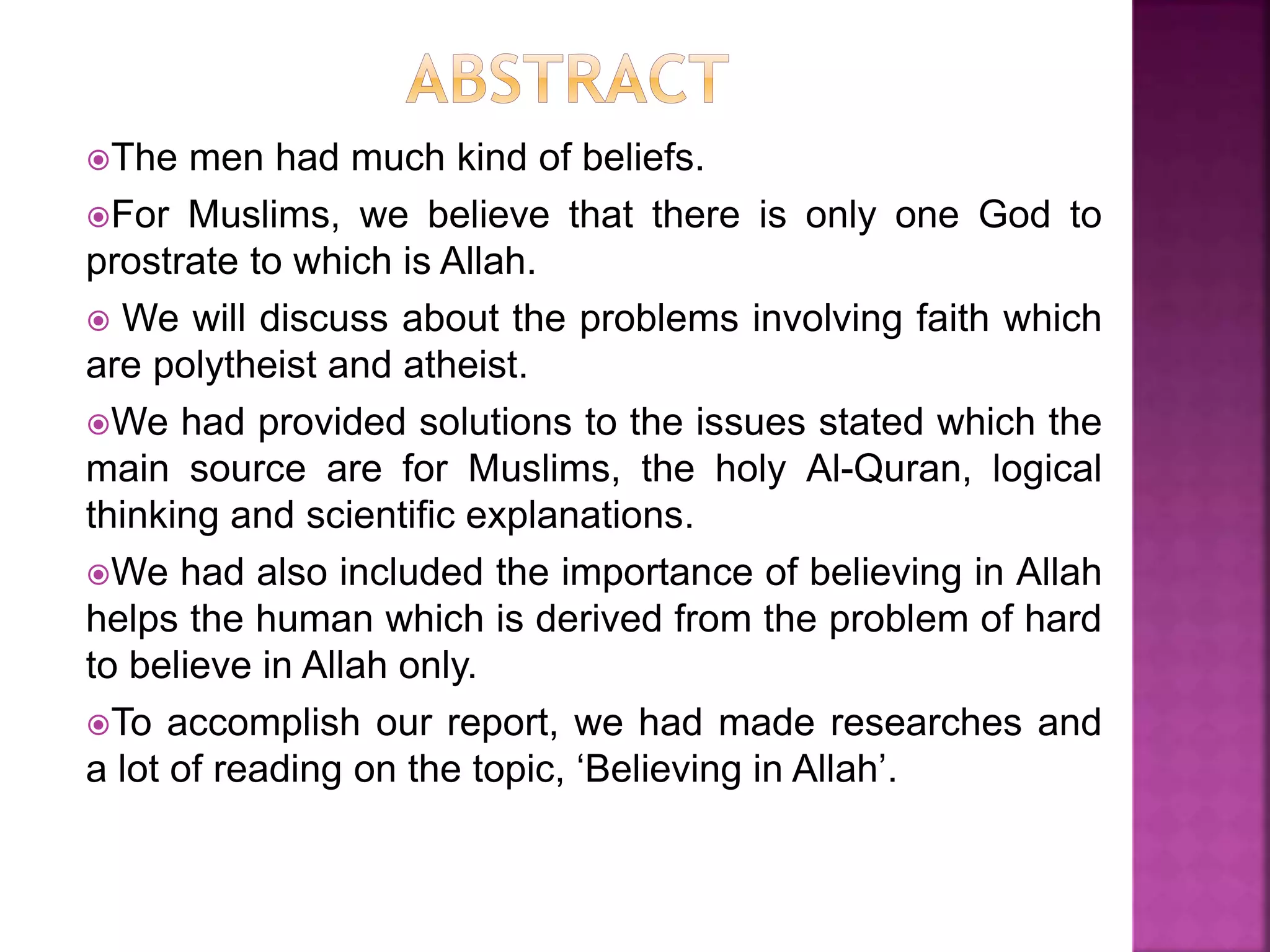 belief in allah | PPTX