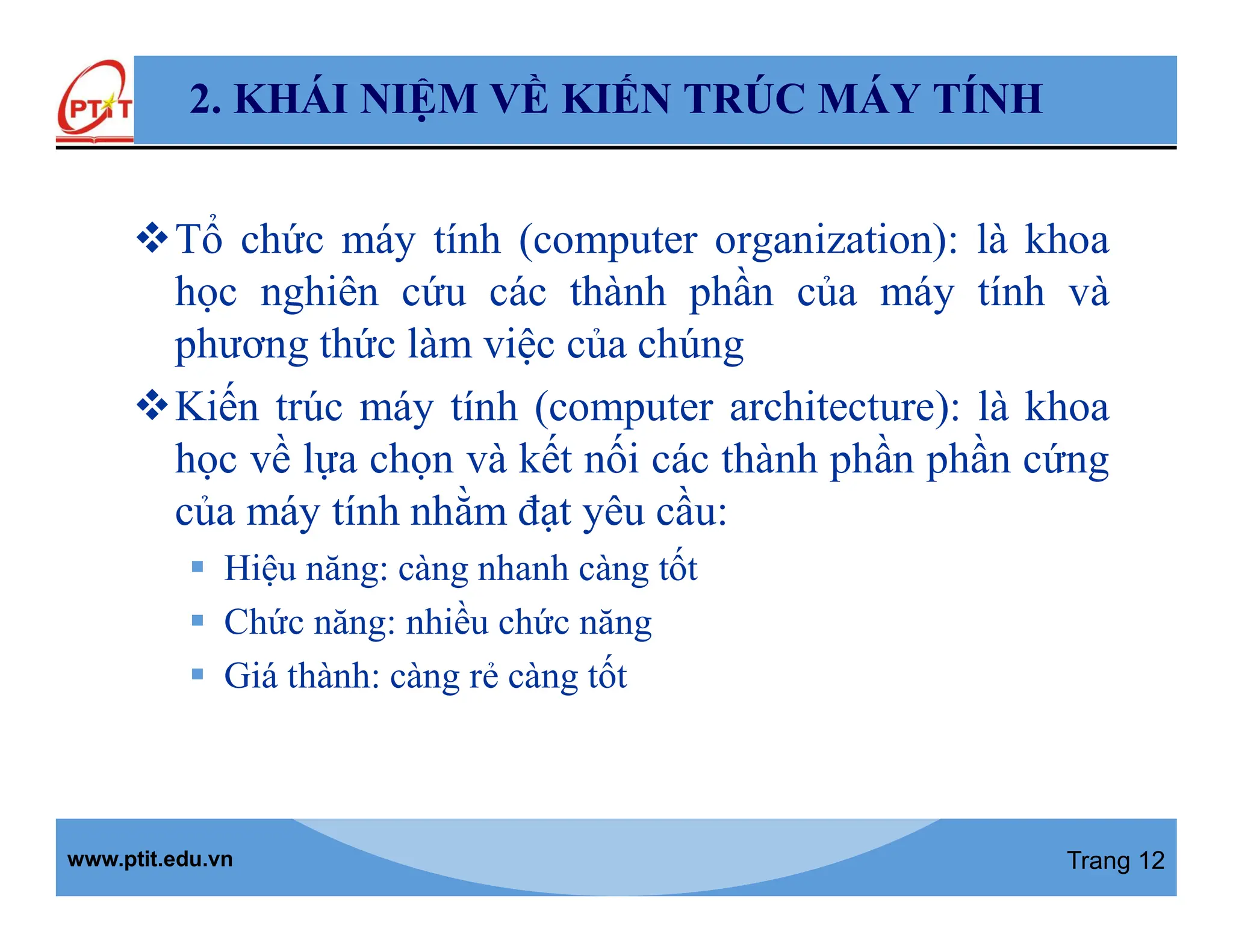 giáo trình và slide môn học kiến trúc máy tính ptit | PDF