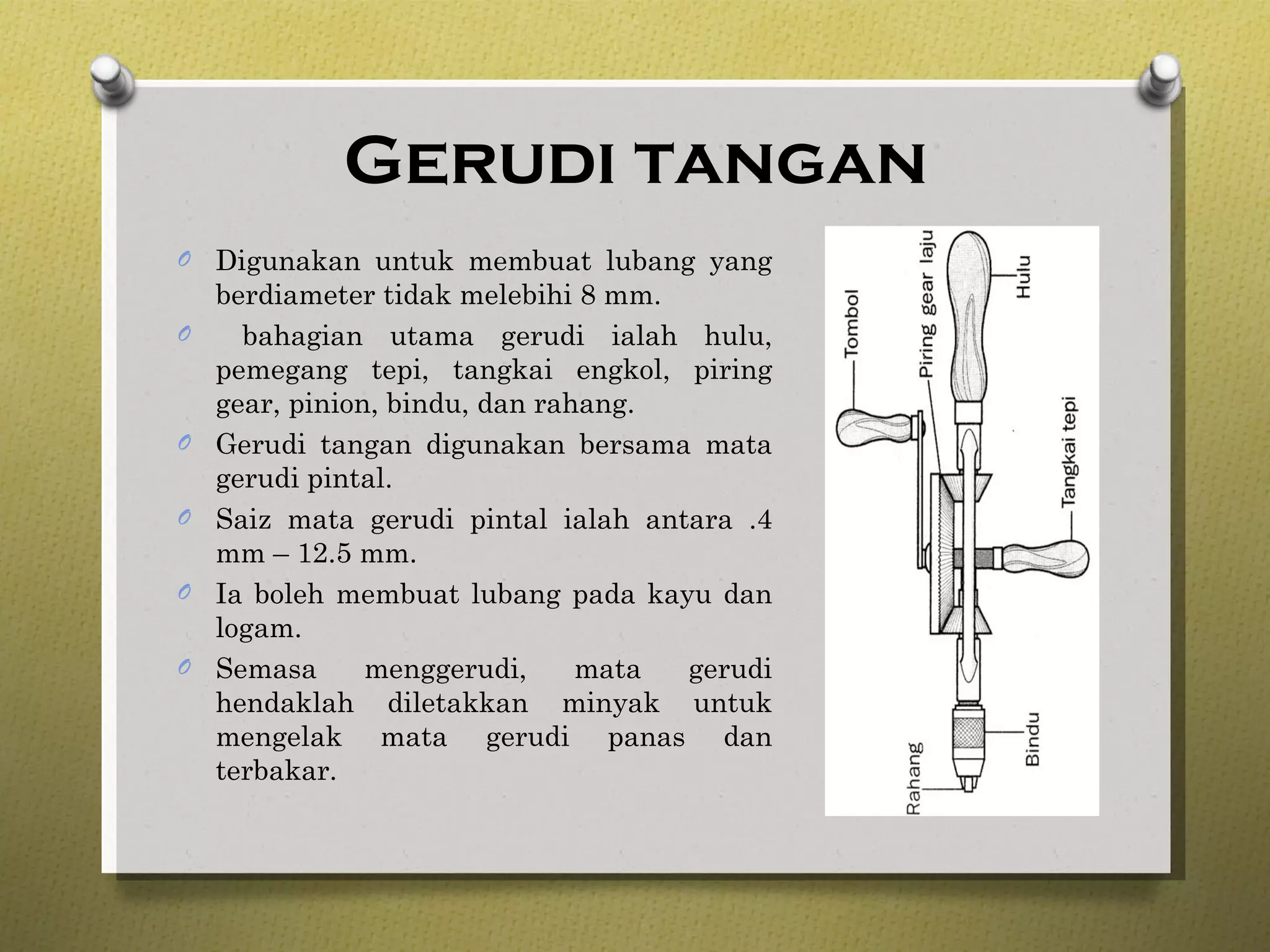 Nota Alatan Kerja Kayu (Alatan Menukul dan Alatan Memutar) | PPT