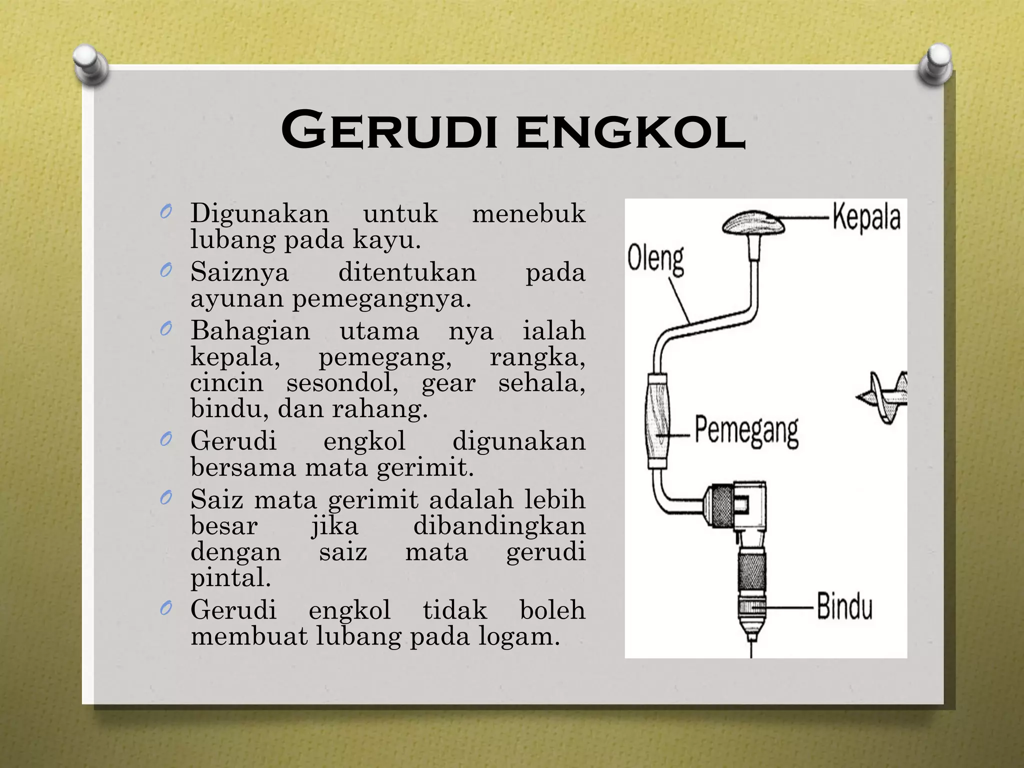 Nota Alatan Kerja Kayu (Alatan Menukul dan Alatan Memutar) | PPT