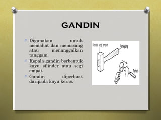 Nota Alatan Kerja Kayu (Alatan Menukul dan Alatan Memutar) | PPT