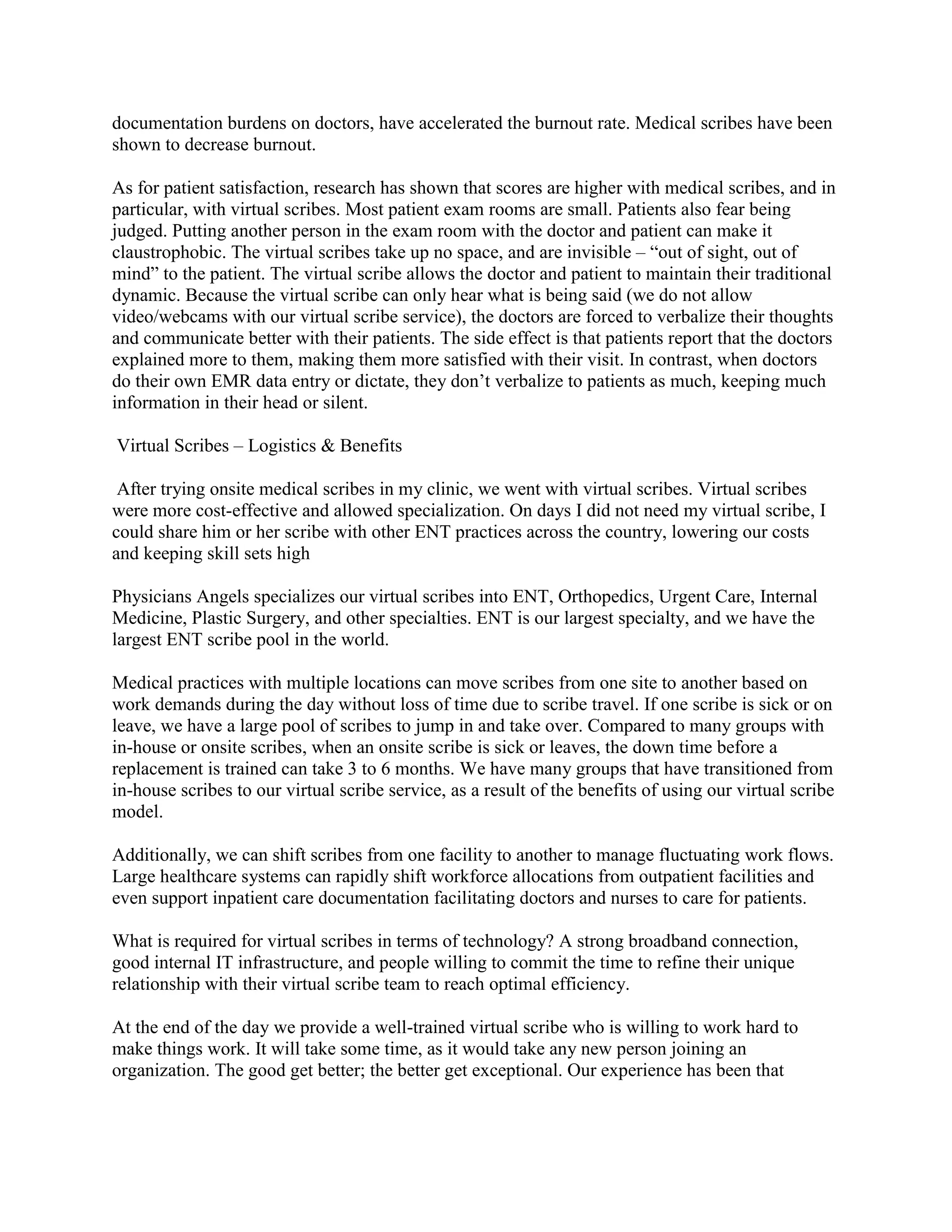 Virtual Medical Scribes | DOCX