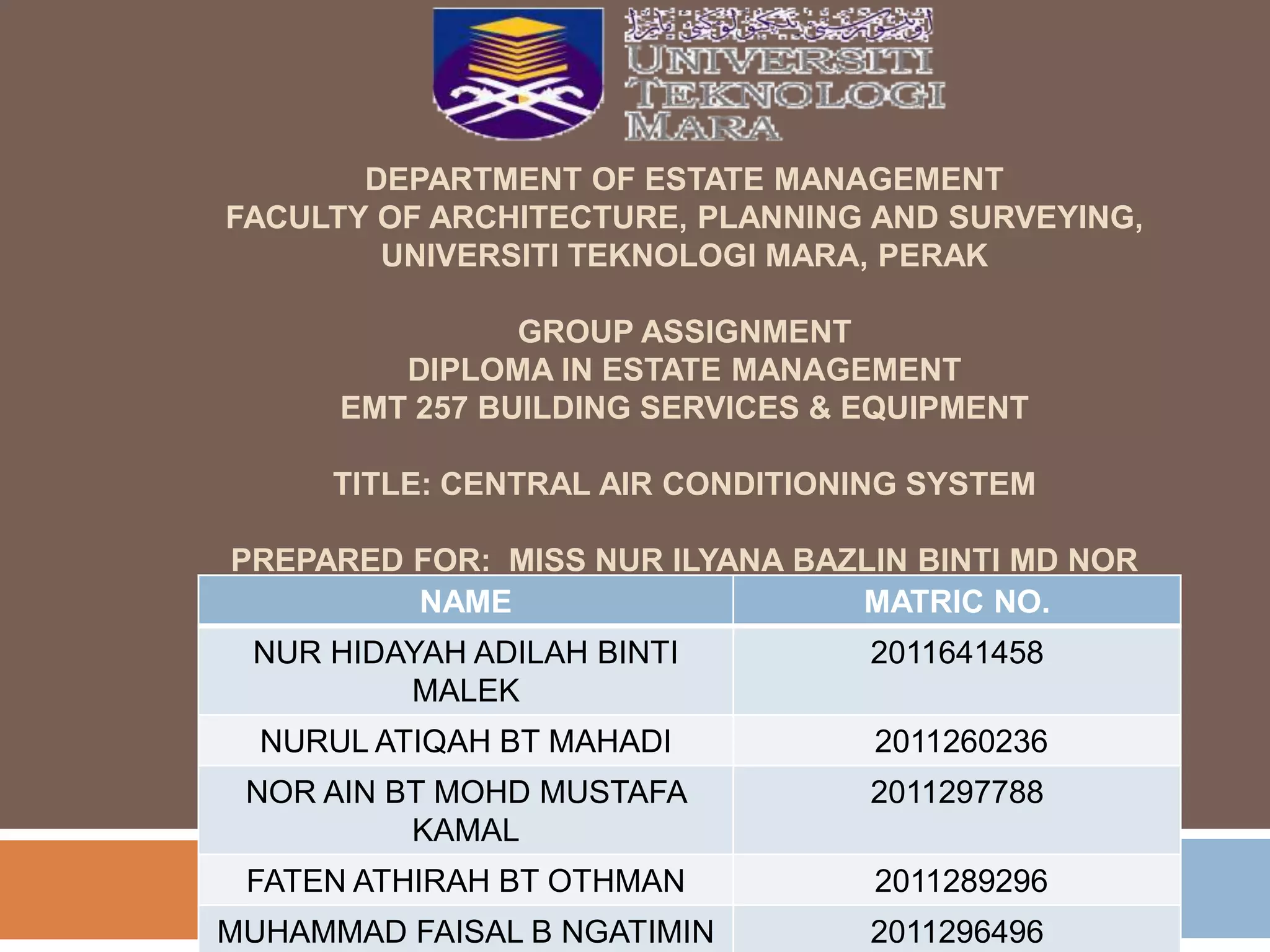 central air conditioning system | PPTX