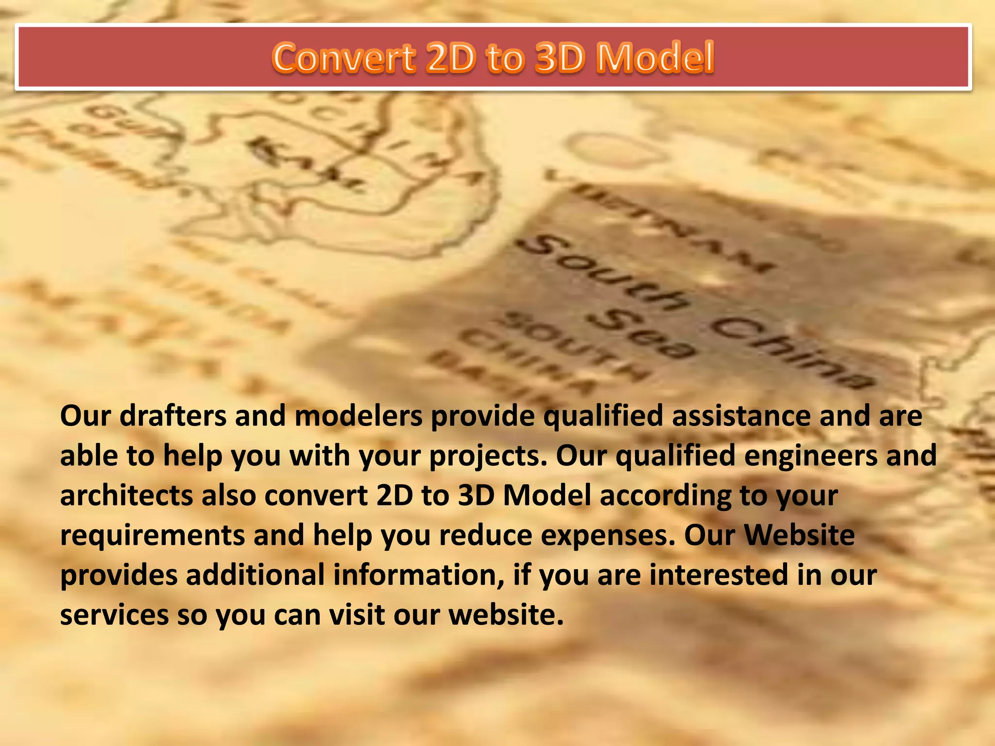 Convert 2d Drawing to 3d Model | PPTX