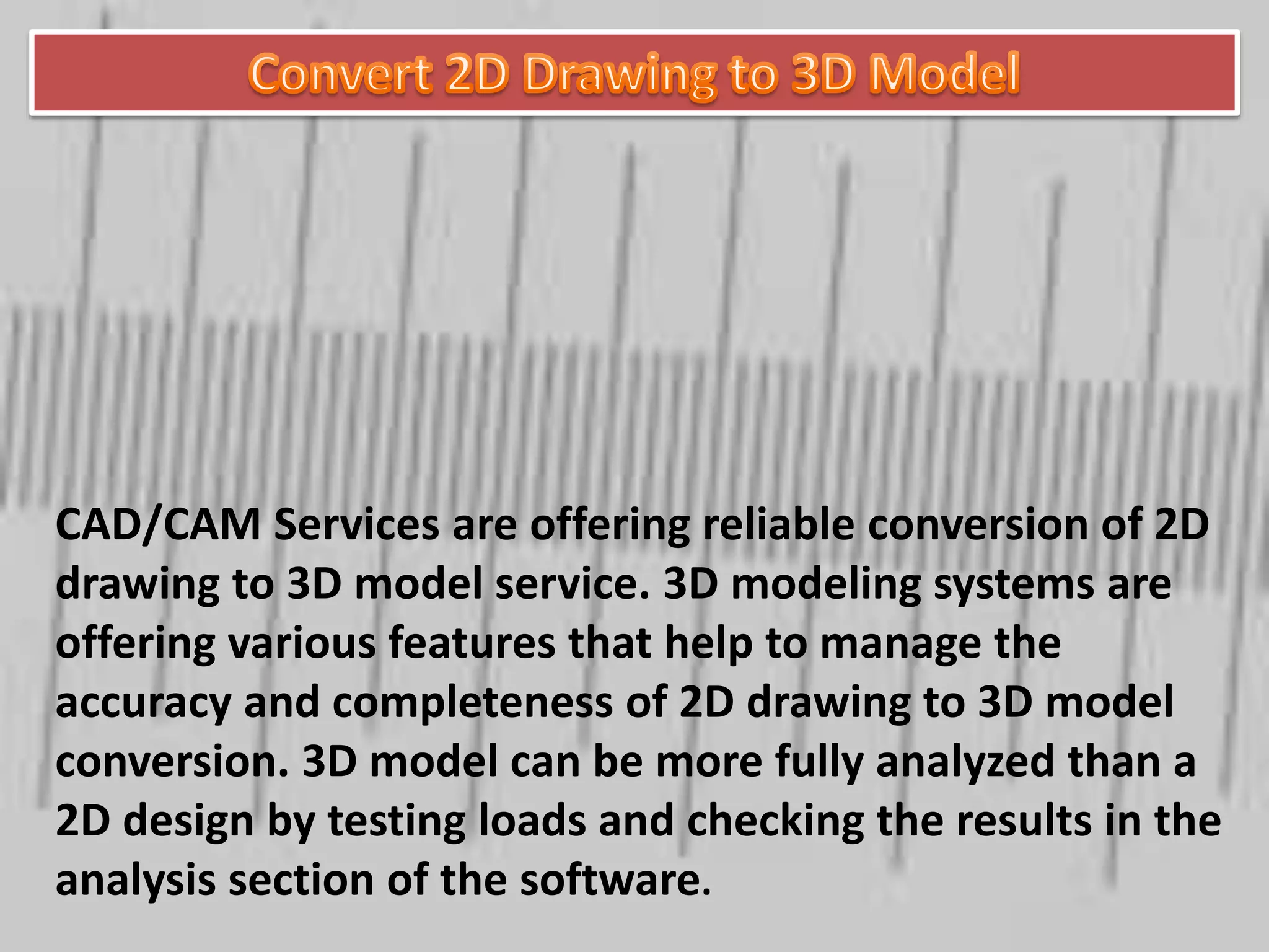 Convert 2d Drawing to 3d Model | PPTX