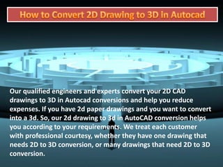 Convert 2d Drawing to 3d Model | PPTX