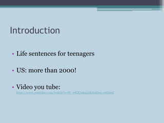 life sentences for teenagers | PPTX