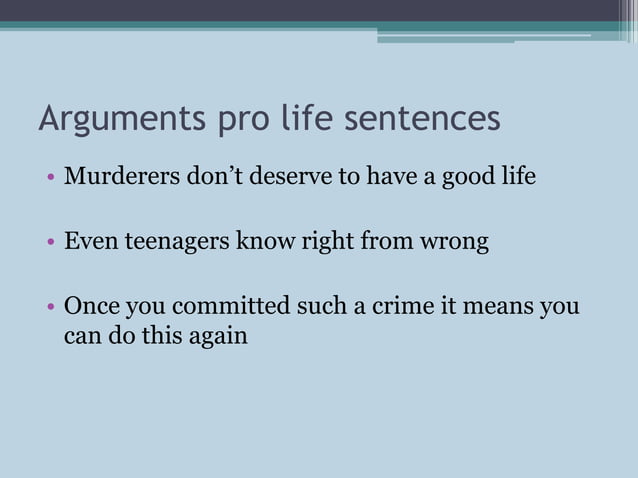 life sentences for teenagers | PPTX
