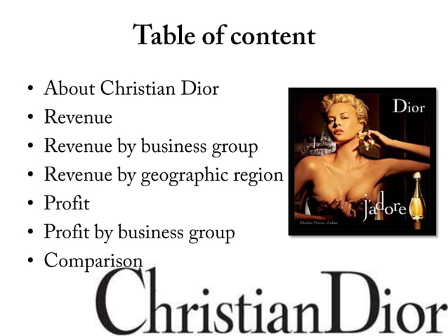 Financial analysis Christian Dior | PPT