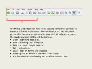 Mimio Studio Tool bars and icon identification - basics | PPTX