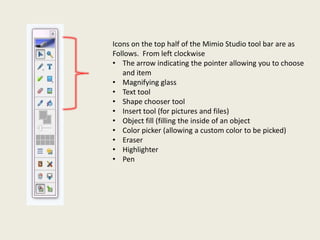 Mimio Studio Tool bars and icon identification - basics | PPTX