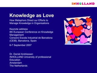 Knowledge as Love Metaphors Direct Efforts | PPT