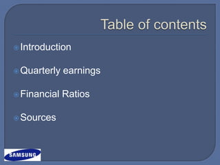 Financial analyse - Samsung Electronics | PPTX