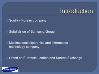 Financial analyse - Samsung Electronics | PPTX